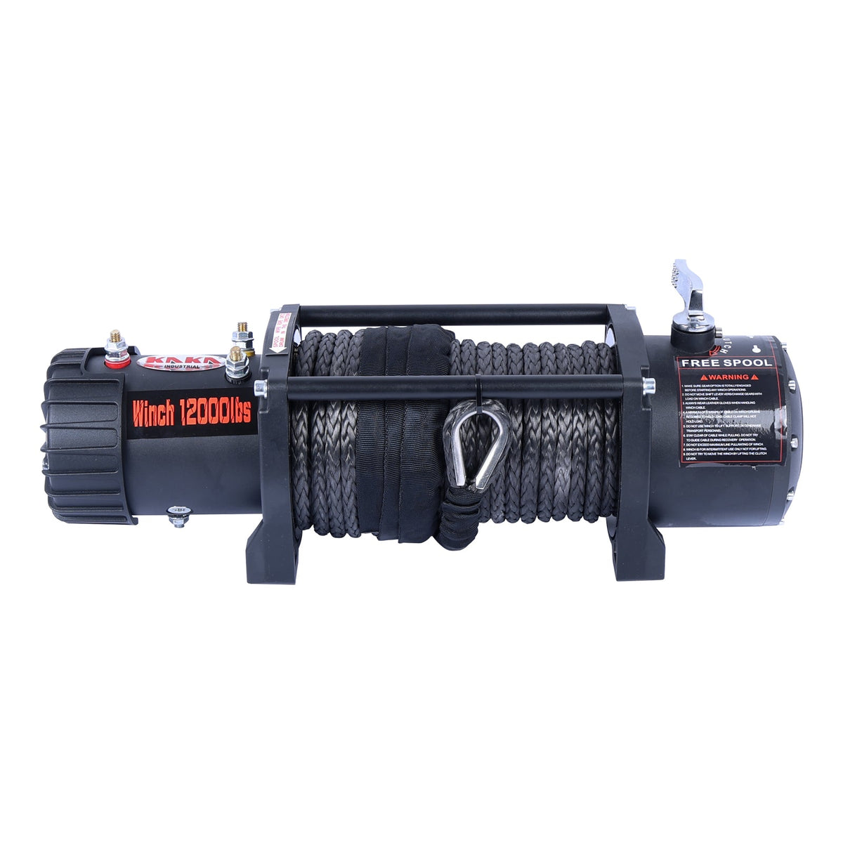 4WD Recovery Electric Winch 12000LB Capacity, GREY Synthetic Rope CW-1 ...