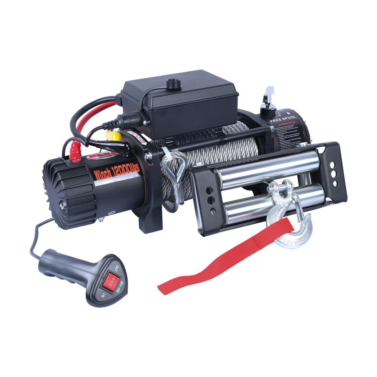 4WD Recovery Electric Winch 12000LB Capacity, CW-12000S Steel Wire Rop ...